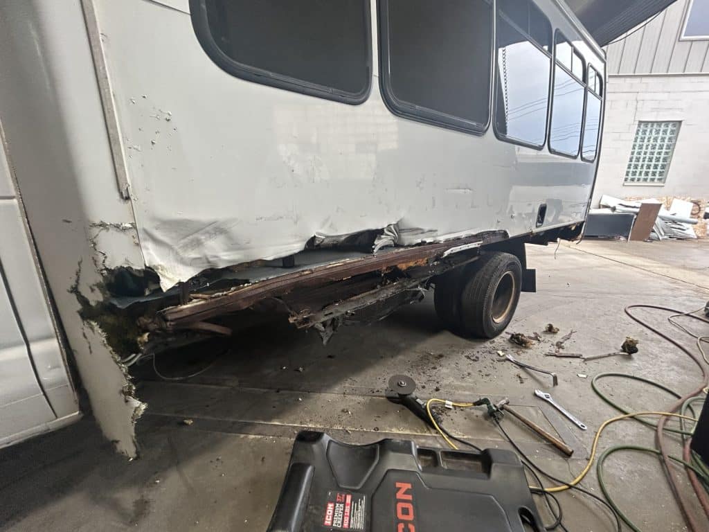 Bus body repair and re-paint | Custom Mobile Conversions
