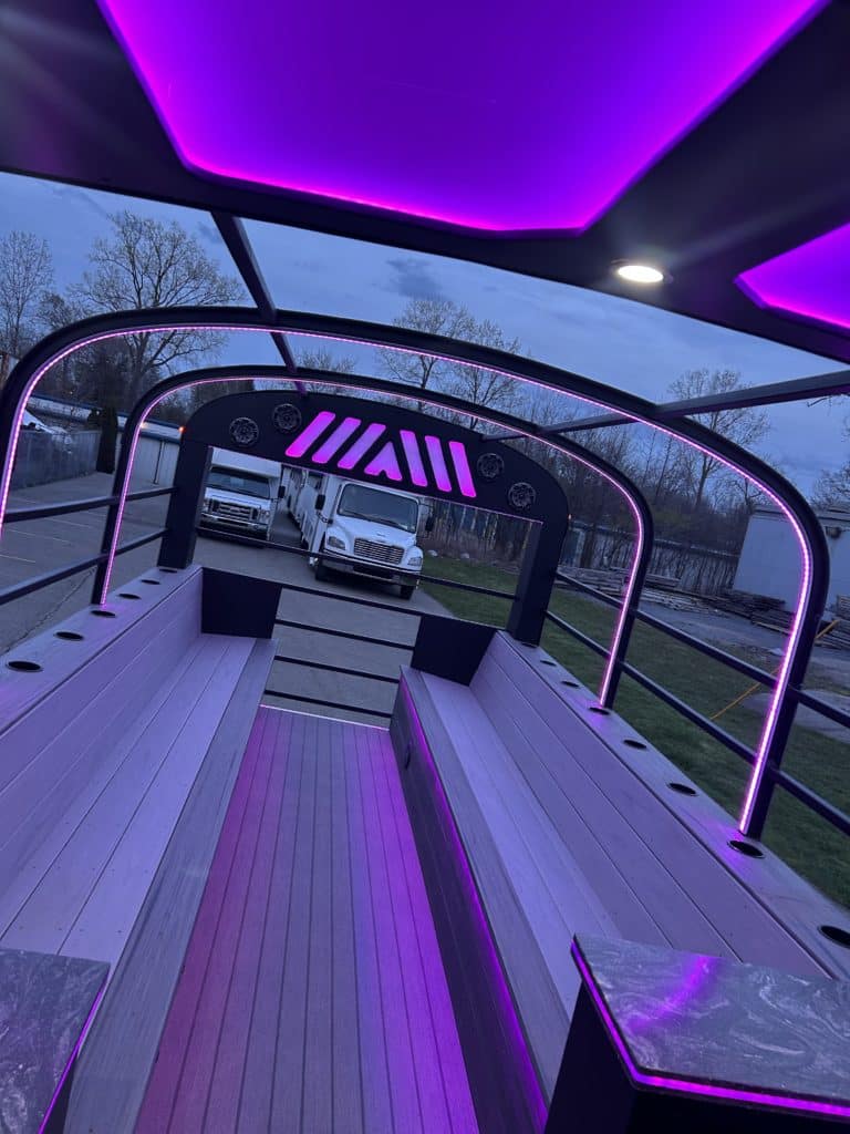 One of a kind open air party bus! | Custom Mobile Conversions